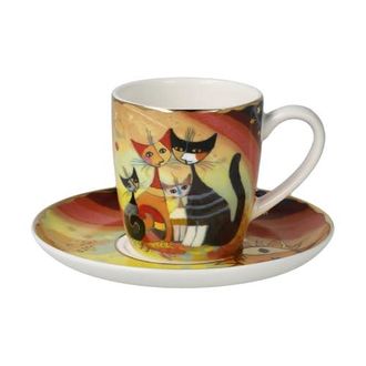 GOEBEL Tasse &agrave; expresso Gatti en autunno Rosina Wachtmeister