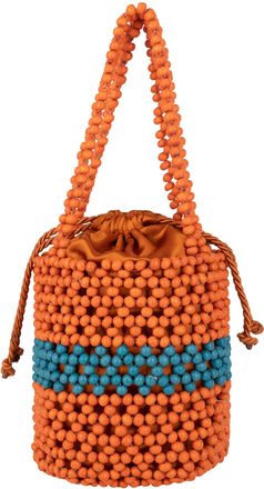 Izia Bucket Bag aus Perlen Damen Orange Mehrfarbig
