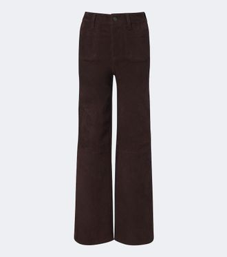 Frame Denim Hose Le Slim Palazzo aus Veloursleder