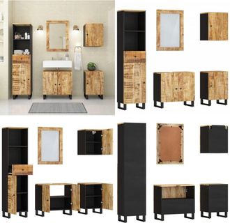vidaXL 5-tlg. Badm&ouml;bel-Set Massivholz Mango - Badm&ouml;bel-Set - Badm&ouml;bel-Sets - Home & Living