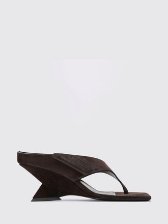 The Attico Mules tongs Cheope en daim avec talon compens&eacute; sculptural