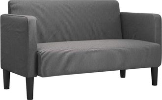 vidaXL Vidaxl - Canap&eacute; causeuse gris fonc&eacute; 109 cm tissu velours c&ocirc;tel&eacute;