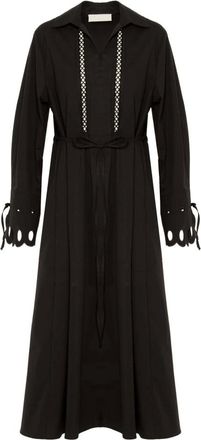 Beatrice .B Femme, Robes, Bleu, Taille: 38 FR Longue robe chemise avec d&eacute;tails brod&eacute;s et manches longues