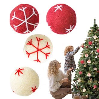 Generic Filz Weihnachtskugeln Ornamente - Handgemachte Weihnachtsschmuck, Festliche Baumschmuck | Gro&szlig;e Weihnachtskugel f&uuml;r Baumschmuck, Bunte Weihnachtskugel