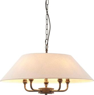 Endon Lighting Lille Suspension multi-bras, noir mat et imitation lin naturel, 5 x B22