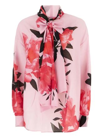 La Petite Robe Di Chiara Boni blouse imprimée à noeud - Rose