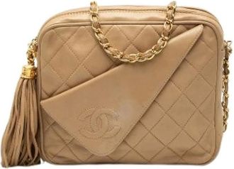 Chanel Pre-owned Sac bandouli&egrave;re matelass&eacute; en cuir dagneau - Femme - Pre-owned - Beige - Taille: ONE Size