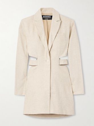 Jacquemus Bari Minikleid Aus Webstoff Mit Cut-outs - Neutral