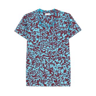 Dries Van Noten All-over Print Crew Neck T-Shirt - - Tops - Herren - Blau - S