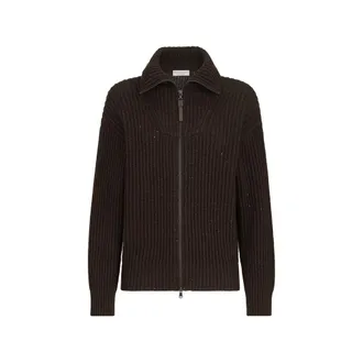Brunello Cucinelli Sparkling & Dazzling Ribbed-knit Sequin-embellished Cardigan