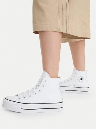 Converse Sneakers aus Stoff Chuck Taylor All Star Lift Clean Hi 561676C Wei&szlig;