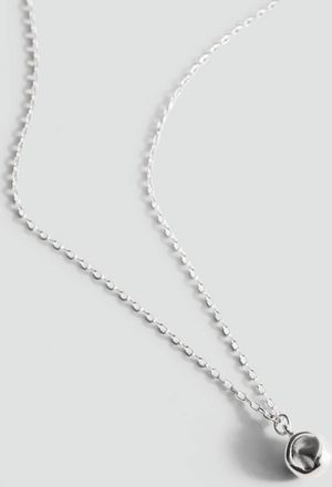 Mango Collier pendentif sph&egrave;re en acier inoxydable argent - Femme - Taille unique - MANGO