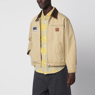 A Bathing Ape Beige Jacke mit Rei&szlig;verschluss aus Canvas