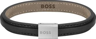 BOSS Jewelry Lederarmband für Herren Kollektion GROVER Schwarz - 1580328S