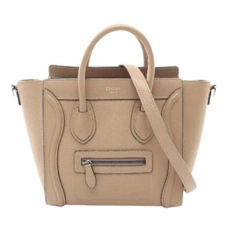Celine Pre-owned Sac Nano Shopper Luggage en cuir 2Way Sac &agrave; main - Femme - Pre-owned - Beige - Taille: ONE Size