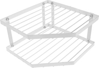 Valiclud TOGEVAL Eckregal aus Metall Doppellagiger K&uuml;chenarbeitsplatten Organizer Platzsparender Eckst&auml;nder f&uuml;r T&ouml;pfe und Gew&uuml;rze Stabiler K&uuml;chen Organizer f&uuml;r