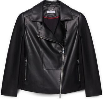 Fiorella Rubino Femme, Vestes, Noir, Taille: 46 FR Biker Jacket