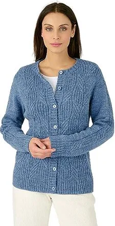 Damart Cardigan Maille Chinée Thermolactyl, Femme, Bleu Chiné, Taille 38/40, Coupe Standard