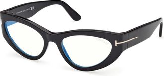 Tom Ford Femme, Accessoires, Noir, Taille: 55 MM Optical Frame