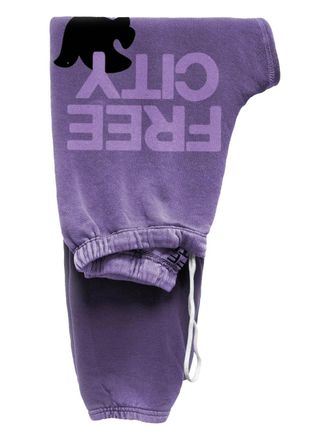 Freecity pantalon de jogging &agrave; logo imprim&eacute; - Violet