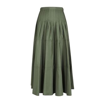 Max Mara Rock in reiner Baumwollpopeline - - Skirts - Damen - Gr&uuml;n - XS