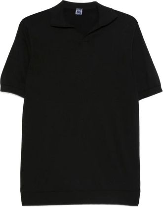 Fedeli Homme, Tops, Noir, Taille: 4XL Polo Col Ouvert