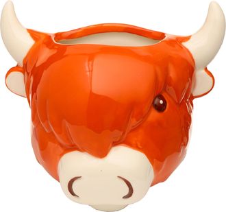 Puckator Keramik Highland Coo Kuh Kopf Wand-Pflanztopf