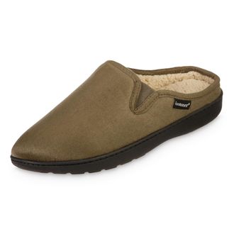 Isotoner Mens Recycled Microsuede Vincent Hoodback Clog, Loden, 9.5-10.5