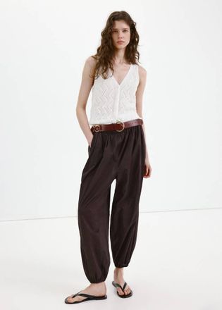 Mango Gilet maille coton blanc cass&eacute; - Femme - XS - MANGO