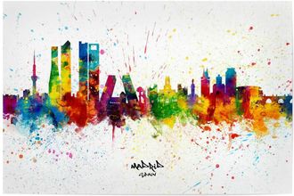 artboxONE Poster 75x50 cm St&auml;dte Madrid Spain Skyline Splash - Bild Madrid Cityscape Madrid