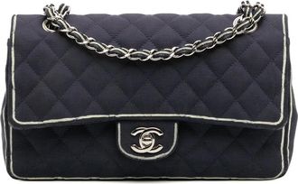 Chanel Hobo Bags - Medium Classic Printed Grosgrain Double Flap - Gr. unisize - in Blau - für Damen