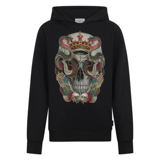 Philipp Plein Hoodie Sweatshirt King Of Snakes Stones - - Sweatshirts & Hoodies - Herren - Schwarzk - M