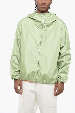 Jil Sander Recycled Poliester Hooded Windbreaker with Visor size 44