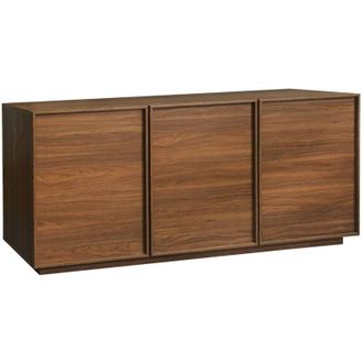 Sweeek Buffet effet bois 3 portes noyer L 160 x P 43 x H 75cm - Kuba