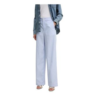 Moschino Femme, Pantalons, Bleu, Taille: 36 FR Pantalon Large