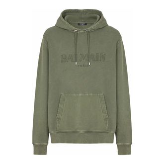 Balmain Kapuzenpullover it Balain Vintage-Stickerei - - Sweatshirts & Hoodies - Herren - Gr&uuml;n - S