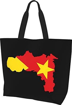 AOOEDM Tigray Flag Ladies Canvas Tote Sac &agrave; provisions r&eacute;utilisable