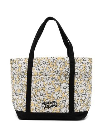 Maison Kitsun&eacute; Daisy Field Large Jacquard Tote