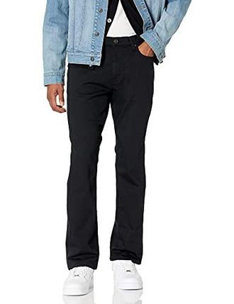 Amazon Essentials Jean Bootcut Extensible à Coupe Ajustée - couleurs abandonnées Homme, Noir, 30W / 32L