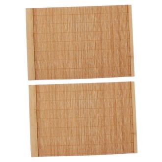 Garneck 2 Stück Rechteckige Holz Tischsets Hitzebeständige Wasserfeste und rutschfeste Placemat für Zuhause Schicke Bambusmatten als Tischdekoration und Schut