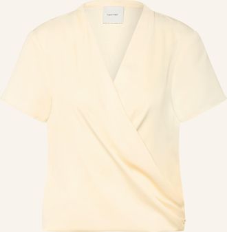 Calvin Klein Blusenshirt In Wickeloptik beige