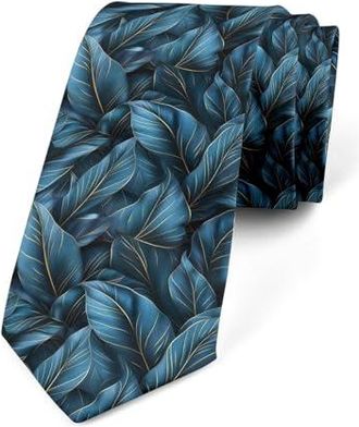 Generic Cravate Feuilles Bleues, Noires Et Jaunes Tendance Cravates R&eacute;glable Cravates Homme Pour Affaires Mariage Accessoires