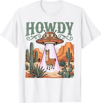 Image UFO Howdy Desert Llama T-Shirt