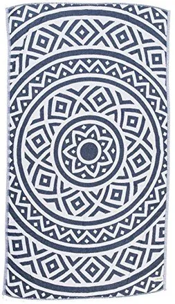 Bersuse 100% Baumwolle - Venice Strandtuch - Dunkelblau