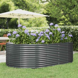 vidaXL vidaXL Lit surélevé de jardin Anthracite Acier enduit de poudre