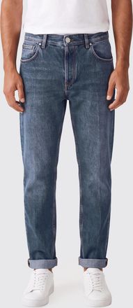 Pantaloni Torino Straight Jeans mit mittlerer Leibh&ouml;he aus Baumwolldenim mit f&uuml;nf Taschen