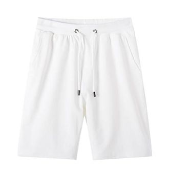Generic Short court pour homme avec poches profondes, short ample, adapt&eacute; pour la course, la maison pour les loisirs, Blanc., 5XL