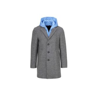 Manuel Ritz Mantel mit abnehmbarer Kapuze und Latz - - Coats - Herren - Grau - S