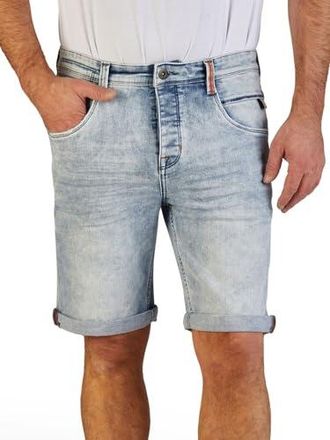 Riverso RIVTom Short en Jean pour Homme Coupe Droite en Denim Bermuda en Coton Noir Gris Bleu W30 - W42 - Bleu Clair Denim (L139) - W38