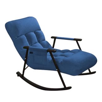 Generico Relax-Schaukelstuhl - gepolsterter Sitz | Lehnstuhl mit verstellbarer R&uuml;ckenlehne | Liegestuhl mit gepolsterter Sitzfl&auml;che | moderner Liegestuhl, Lese